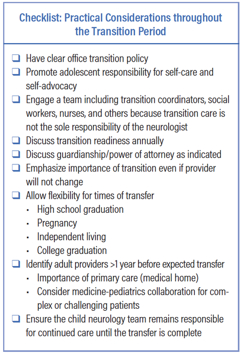 Medical Transition from Pediatric to Adult Care in Neurology