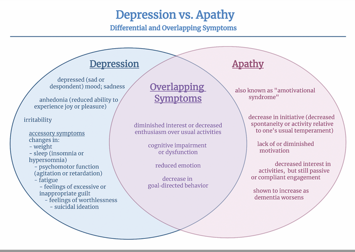 Depression, apathy, psychosis, and agitation Alzheimer's