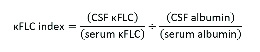 Kappa Free Light Chain Index in the Diagnosis of MS